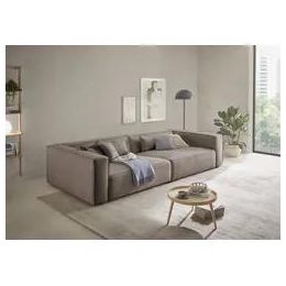 3-Sitzer "PIARA XXL, Sofa mit Kedernaht in Cord, Leinenoptik o. Strukturstoff", braun (hellbraun), B:316cm H:66cm T:136cm, 100% Polyester, LeGer Home by Lena Gercke, Sofas, schwarze F&uuml;&szlig;e, bequemer Sitzkomfort, extra tiefe Sitzfl&auml;che
