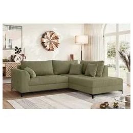 Ecksofa OTTO HOME "LEEVKE Design-Sofa mit Ottomane rechts/links bestellbar, Breite 232 cm", gr&uuml;n, B:232cm H:80cm T:190cm, 83% Polyester, 17% Nylon, Sofas, Ecksofa, in vielen modernen Farben erh&auml;ltlich, belastbar bis 480 kg