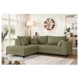 Ecksofa OTTO HOME "LEEVKE Design-Sofa mit Ottomane rechts/links bestellbar, Breite 232 cm", gr&uuml;n, B:232cm H:80cm T:190cm, 83% Polyester, 17% Nylon, Sofas, Ecksofa, in vielen modernen Farben erh&auml;ltlich, belastbar bis 480 kg