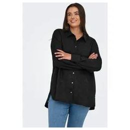 Hemdbluse Only CARMAKOMA "CARBAY LS SHIRT WVN BF", Damen, Gr. 46, schwarz, Web, Obermaterial: 100% Polyester, unifarben, Blusen Hemdbluse