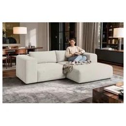Ecksofa OTTO HOME "TIARRA Design-Sofa mit Ottomane recht/links bestellbar, Breite 241 cm", creme, B:241cm H:76cm T:168cm, 100% Polyester, Sofas, Ecksofa, L-Form mit hochelastischer Schaum und Wellenunterfederung