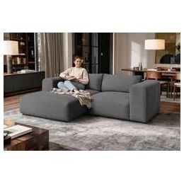 Ecksofa OTTO HOME "TIARRA Design-Sofa mit Ottomane recht/links bestellbar, Breite 241 cm", anthrazit, B:241cm H:76cm T:168cm, 100% Polyester, Sofas, Ecksofa, L-Form mit hochelastischer Schaum und Wellenunterfederung