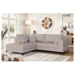 Ecksofa OTTO HOME "LEEVKE Design-Sofa mit Ottomane rechts/links bestellbar, Breite 232 cm", taupe, B:232cm H:80cm T:190cm, 100% Polyester, Sofas, Ecksofa, in vielen modernen Farben erh&auml;ltlich, belastbar bis 480 kg