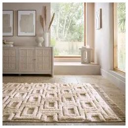 Wollteppich FLAIR RUGS "Greek Key", natur, B:200cm H:5mm L:290cm, Wolle, Teppiche, Shaggy Wolle