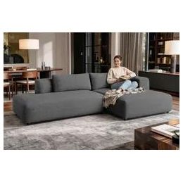 Ecksofa OTTO HOME "TIARRA Design-Sofa mit Ottomane recht/links bestellbar, Breite 287 cm", anthrazit, B:287cm H:76cm T:168cm, 100% Polyester, Sofas, Ecksofa, L-Form mit hochelastischer Schaum und Wellenunterfederung