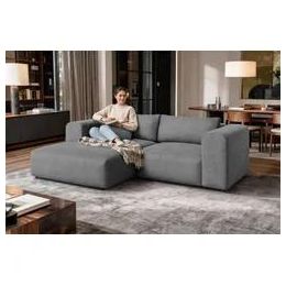 Ecksofa OTTO HOME "TIARRA Design-Sofa mit Ottomane recht/links bestellbar, Breite 241 cm", dunkelgrau, B:241cm H:76cm T:168cm, 100% Polyester, Sofas, Ecksofa, L-Form mit hochelastischer Schaum und Wellenunterfederung
