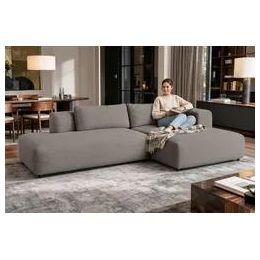 Ecksofa OTTO HOME "TIARRA Design-Sofa mit Ottomane recht/links bestellbar, Breite 287 cm", taupe, B:287cm H:76cm T:168cm, 100% Polyester, Sofas, Ecksofa, L-Form mit hochelastischer Schaum und Wellenunterfederung