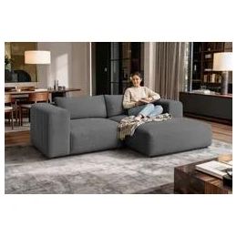 Ecksofa OTTO HOME "TIARRA Design-Sofa mit Ottomane recht/links bestellbar, Breite 241 cm", anthrazit, B:241cm H:76cm T:168cm, 100% Polyester, Sofas, Ecksofa, L-Form mit hochelastischer Schaum und Wellenunterfederung