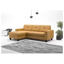 Ecksofa Home Affaire "Varese", curry, B:239cm H:91cm T:164cm, Sofas, Ecksofa, wahlweise mit Bettfunktion und Bettkasten
