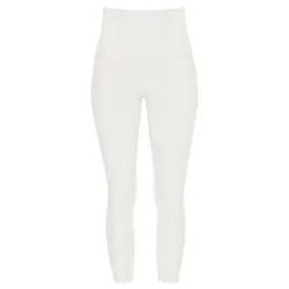 Leggings WINSHAPE "7/8-Tights HWL317C", Damen, Gr. L, Normalgr&ouml;&szlig;en, cream, 85% Polyester, 15% Elasthan, Hosen Leggings, mit V-Shape Applikation und Core-Bund