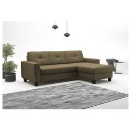 Ecksofa Home Affaire "Varese", olive, B:239cm H:91cm T:164cm, Sofas, Ecksofa, wahlweise mit Bettfunktion und Bettkasten