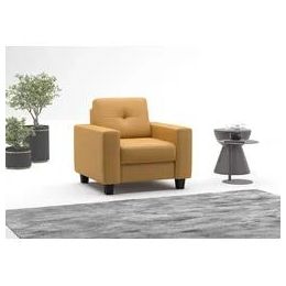 Sessel Home Affaire "Varese", curry, B:96cm H:91cm T:90cm, Sessel, Sessel, Kreuznaht in beige