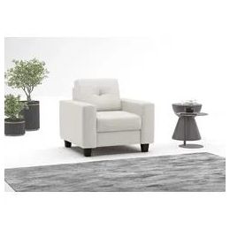 Sessel Home Affaire "Varese", wei&szlig; (reinwei&szlig;), B:96cm H:91cm T:90cm, Sessel, Sessel, Kreuznaht in beige