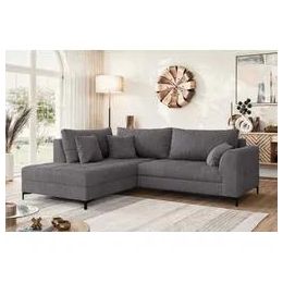 Ecksofa OTTO HOME "LEEVKE Design-Sofa mit Ottomane rechts/links bestellbar, Breite 232 cm", dunkelgrau, B:232cm H:80cm T:190cm, 83% Polyester, 17% Nylon, Sofas, Ecksofa, in vielen modernen Farben erh&auml;ltlich, belastbar bis 480 kg