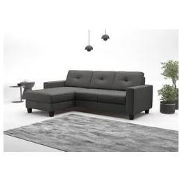 Ecksofa Home Affaire "Varese", anthrazit, B:239cm H:91cm T:164cm, Sofas, Ecksofa, wahlweise mit Bettfunktion und Bettkasten