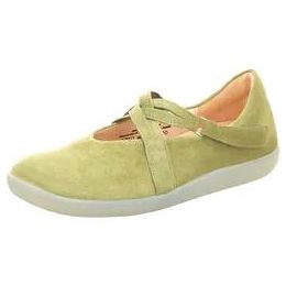 Think! Slipper THINK "Think Slipper Veloursleder", Damen, Gr. 38,5, gr&uuml;n, Veloursleder, Schuhe Slipper