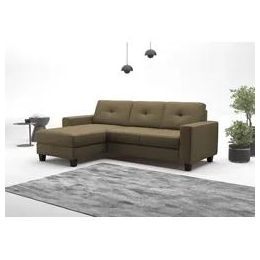 Ecksofa Home Affaire "Varese", gr&uuml;n (olive), B:239cm H:91cm T:164cm, Sofas, Ecksofa, wahlweise mit Bettfunktion und Bettkasten