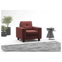 Sessel Home Affaire "Varese", merlot, B:96cm H:91cm T:90cm, Sessel, Sessel, Kreuznaht in beige