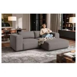 Ecksofa OTTO HOME "TIARRA Design-Sofa mit Ottomane recht/links bestellbar, Breite 241 cm", taupe, B:241cm H:76cm T:168cm, 100% Polyester, Sofas, Ecksofa, L-Form mit hochelastischer Schaum und Wellenunterfederung