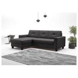 Ecksofa Home Affaire "Varese", schwarz, B:239cm H:91cm T:164cm, Sofas, Ecksofa, wahlweise mit Bettfunktion und Bettkasten