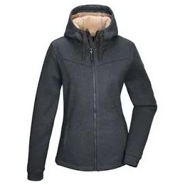 Fleecejacke "GW 38 WMN KNTFLC JCKT", Damen, Gr. 40, blau (navy), Oberseite: 100% Polyester;R&uuml;ckseite: 100% Polyester, G.I.G.A. DX BY KILLTEC, Jacken Fleecejacke, Strickfleecejacke mit Teddyfutter, verstellbarer Kapuze, Kinnschutz