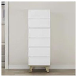 Kommode OTTO HOME "Haily", wei&szlig;, B:48cm H:140cm T:40cm, ABS-Kunststoff, FSC-zertifizierter Holzwerkstoff, MDF, Melamin, Spanplatte, Sideboards, Kommode