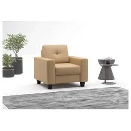Sessel Home Affaire "Varese", cappuccino, B:96cm H:91cm T:90cm, Sessel, Sessel, Kreuznaht in beige