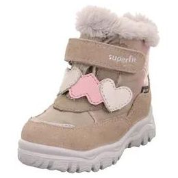 Winterboots Superfit "HUSKY WMS: Weit", M&auml;dchen, Gr. 24, hellbeige, rosa, Polyester, Veloursleder, Schuhe Winterboots, Klettstiefel mit wasserdichtem GORE TEX, Gr&ouml;&szlig;enschablone zum Download