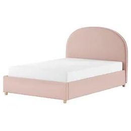 Boxbett Vipack "Moon, mit Lattenrost und Stauraum, modernes Design", rosa, B:147cm L:213cm, Komplettbetten, inkl. Massivholz F&uuml;&szlig;en in natur, 3 Stoff Farben zur Auswahl