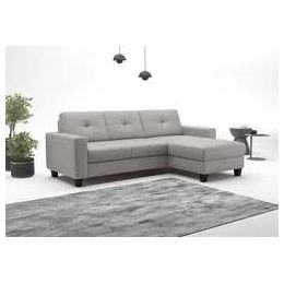 Ecksofa Home Affaire "Varese", light grau, B:239cm H:91cm T:164cm, Sofas, Ecksofa, wahlweise mit Bettfunktion und Bettkasten