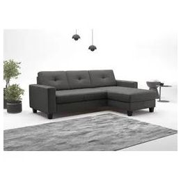 Ecksofa Home Affaire "Varese", grau (anthrazit), B:239cm H:91cm T:164cm, Sofas, Ecksofa, wahlweise mit Bettfunktion und Bettkasten