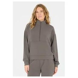 ENDURANCE ATHLECIA Sweatshirt ATHLECIA "Jillnana", Damen, Gr. 34, gr&uuml;n (espresso, khaki), 51% Polyester, 44% Modal, 5% Elasthan, unifarben, normal, hoch geschlossener Ausschnitt, Sweatshirts Sweatshirt, mit ger&auml;umiger K&auml;ngurutasche