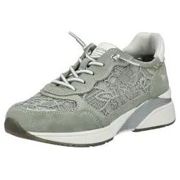 Sneaker Mustang SHOES "Mustang Shoes Sneaker Lederimitat/Textil", Damen, Gr. 38, gr&uuml;n, Lederimitat, Textil, Schuhe Sneaker