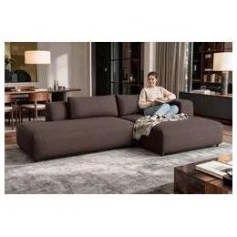 Ecksofa OTTO HOME "TIARRA Design-Sofa mit Ottomane recht/links bestellbar, Breite 287 cm", braun, B:287cm H:76cm T:168cm, 100% Polyester, Sofas, Ecksofa, L-Form mit hochelastischer Schaum und Wellenunterfederung