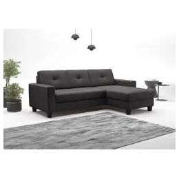 Ecksofa Home Affaire "Varese", schwarz, B:239cm H:91cm T:164cm, Sofas, Ecksofa, wahlweise mit Bettfunktion und Bettkasten