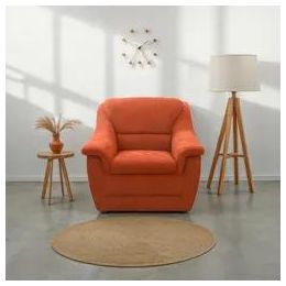 Sessel DOMO collection "Lale, zeitloser und komfortabler Sessel, bequeme Armlehnen", terra, B:98cm H:88cm T:93cm, 100% Polyester, Sessel, Sessel