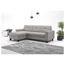 Ecksofa Home Affaire "Varese", grau (light grau), B:239cm H:91cm T:164cm, Sofas, Ecksofa, wahlweise mit Bettfunktion und Bettkasten