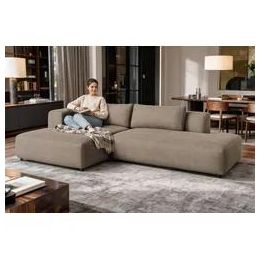 Ecksofa OTTO HOME "TIARRA Design-Sofa mit Ottomane recht/links bestellbar, Breite 287 cm", braun, B:287cm H:76cm T:168cm, 100% Polyester, Sofas, Ecksofa, L-Form mit hochelastischer Schaum und Wellenunterfederung