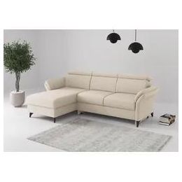 Sit & More Ecksofa SIT & MORE "Glendale, L-Form", creme, B:253cm H:84cm T:166cm, 95% Polyester, 5% Polyamid, Sofas, Ecksofa, inkl. Kopfteilverstellung,wahlweise mit Vorziehsitz und Bettkasten