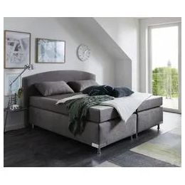 Boxspringbett "Amsterdam in den Breiten 160x200, 180x200cm & 200x200cm", grau, B:175cm L:210cm, Westfalia Schlafkomfort, Komplettbetten, Boxspringbett