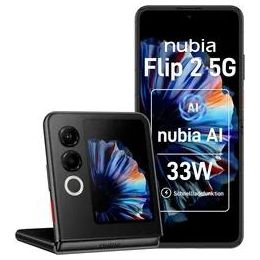 NUBIA Smartphone "Flip 2", Energieeffizienz: C (A-G), schwarz (night schwarz), 256 GB, Mobiltelefone