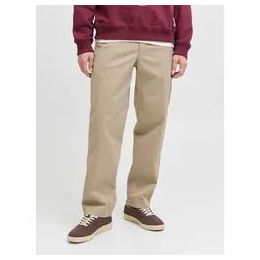 Jack & Jones Chinohose JACK & JONES "JPSTKANE MASON EASY CARE CHINO SN", Herren, Gr. 34, L&auml;nge 32, crockery, Web, Obermaterial: 98% Baumwolle, 2% Elasthan, unifarben, relaxed fit kn&ouml;chellang, Hosen Chinohose