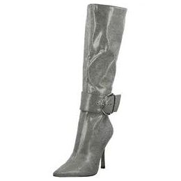 High-Heel-Stiefel Steve Madden "Steve Madden Stiefel Lederimitat", Damen, Gr. 40, silber, Lederimitat, Schuhe