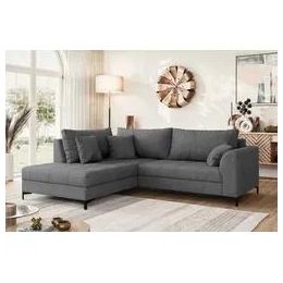 Ecksofa OTTO HOME "LEEVKE Design-Sofa mit Ottomane rechts/links bestellbar, Breite 232 cm", anthrazit, B:232cm H:80cm T:190cm, 92% Polyester, 8% Nylon, Sofas, Ecksofa, in vielen modernen Farben erh&auml;ltlich, belastbar bis 480 kg