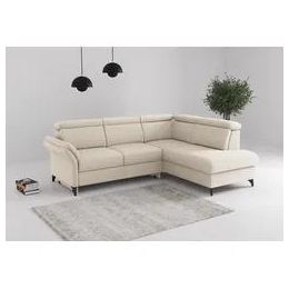Sit & More Ecksofa SIT & MORE "Glendale, L-Form", creme, B:247cm H:84cm T:193cm, 95% Polyester, 5% Polyamid, Sofas, Ecksofa, inkl. Kopfteilverstellung, wahlweise mit Vorziehsitz und Bettkasten