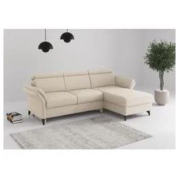 Sit & More Ecksofa SIT & MORE "Glendale, L-Form", creme, B:253cm H:84cm T:166cm, 95% Polyester, 5% Polyamid, Sofas, Ecksofa, inkl. Kopfteilverstellung,wahlweise mit Vorziehsitz und Bettkasten