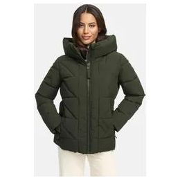 Winterjacke Marikoo "Kuschelnasee", Damen, Gr. M, schwarzolive, Obermaterial: 100% Polyester; Futter: 100% Polyester; Wattierung: 100% Polyester; &Auml;rmelfutter: 100% Polyester, Jacken Winterjacke, mit extra hohem Kragen und warmem Fleecefutter