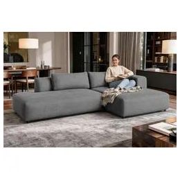 Ecksofa OTTO HOME "TIARRA Design-Sofa mit Ottomane recht/links bestellbar, Breite 287 cm", dunkelgrau, B:287cm H:76cm T:168cm, 100% Polyester, Sofas, Ecksofa, L-Form mit hochelastischer Schaum und Wellenunterfederung