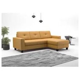 Ecksofa Home Affaire "Varese", curry, B:239cm H:91cm T:164cm, Sofas, Ecksofa, wahlweise mit Bettfunktion und Bettkasten