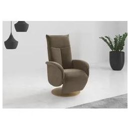 TV-Sessel Home Affaire "Glendale", hellbraun, B:75cm H:112cm T:82cm, 100% Polyester, Sessel, wahlweise mit Aufstehhilfe, 2 Motoren und Akku